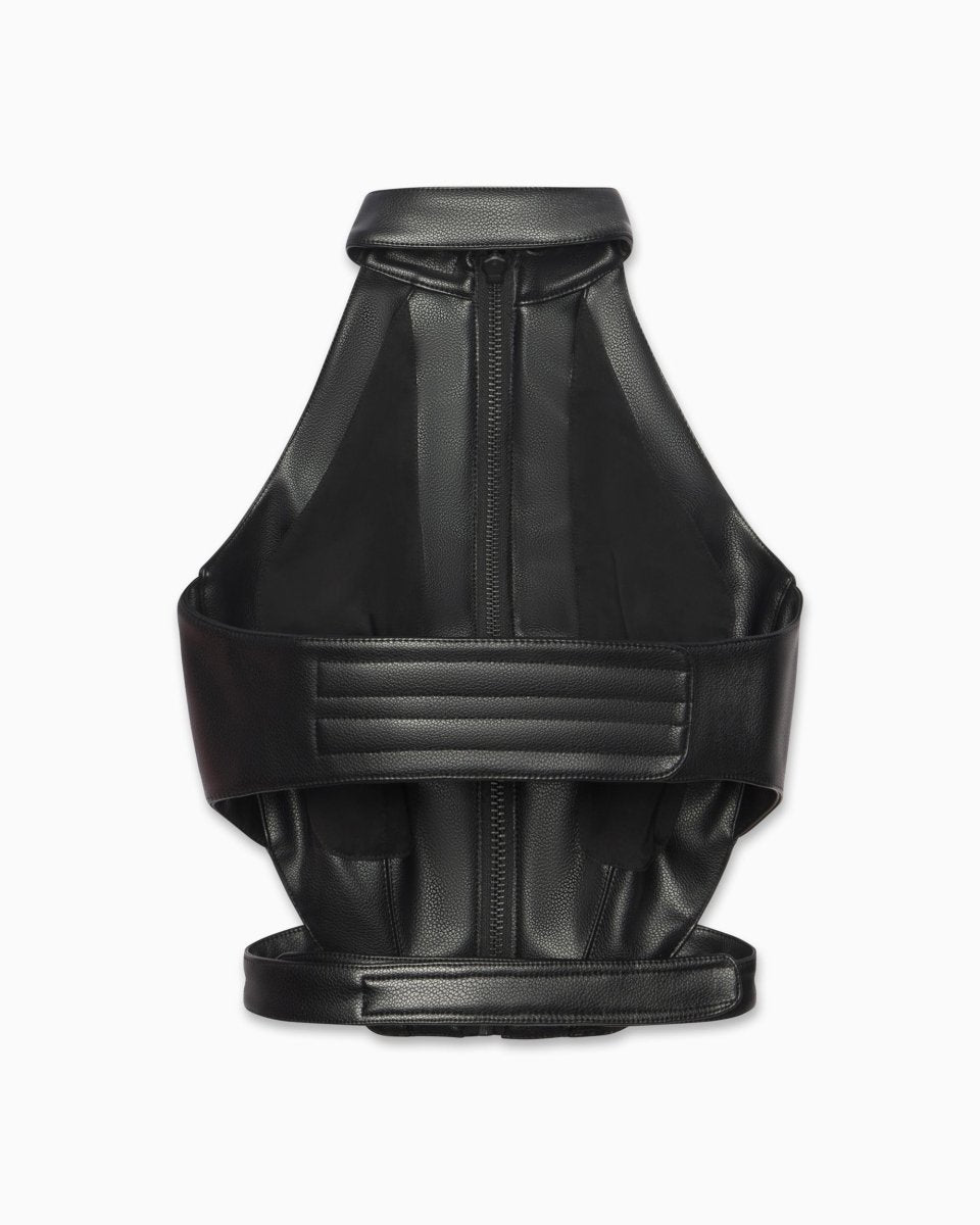 Faux Leather Open Back Top | Black – Khy