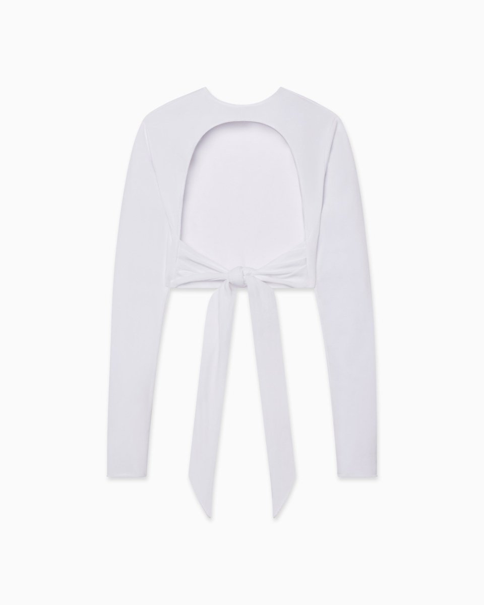 Long Sleeve Wrap Top | White – Khy