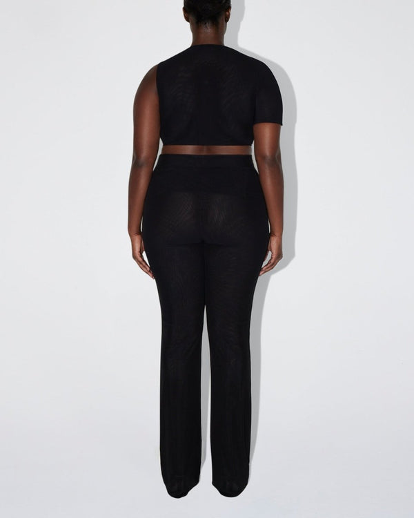 Mesh Stretch Cutout Foldover Pant | Black – Khy