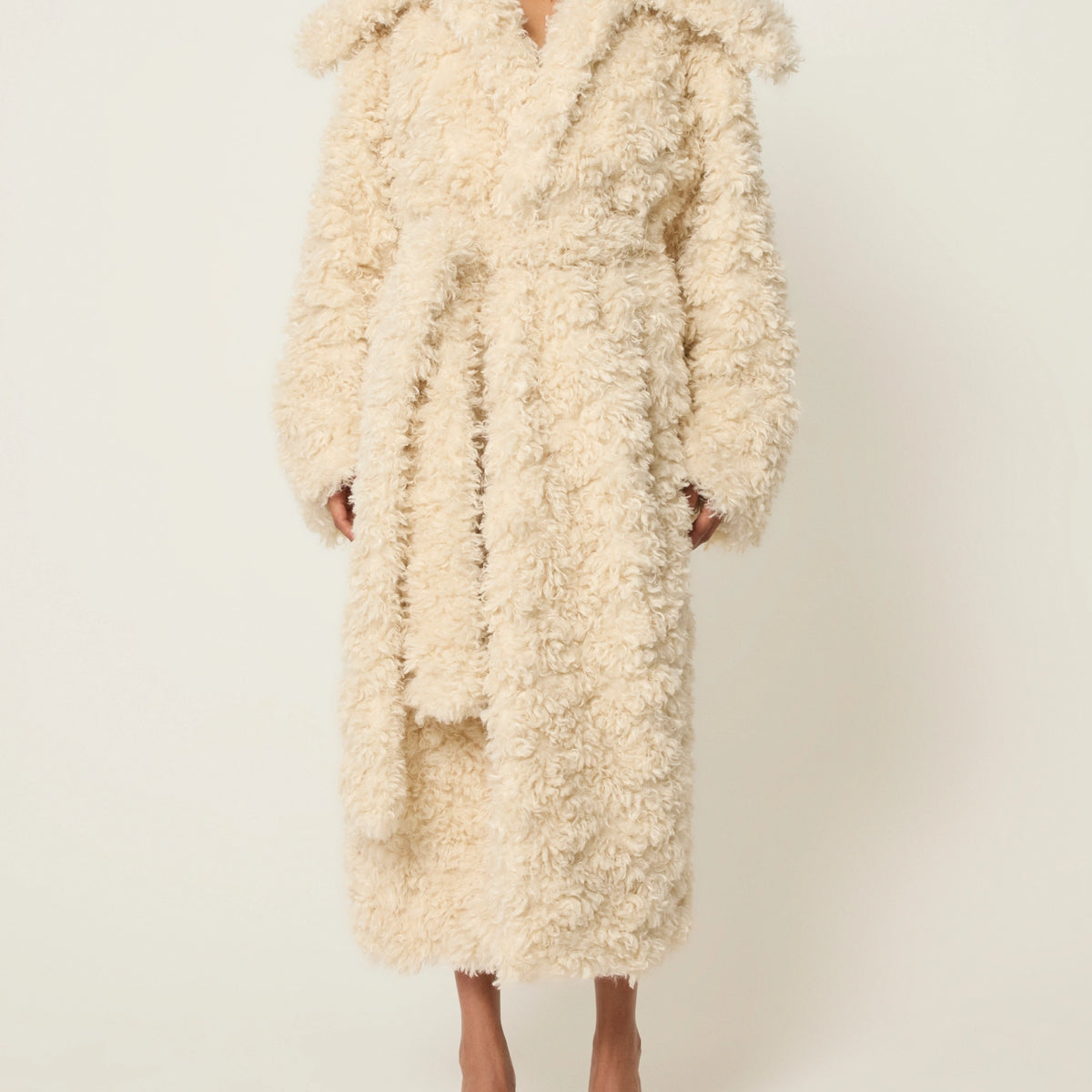 Shaggy Faux Fur Oversized Coat | Cream – Khy
