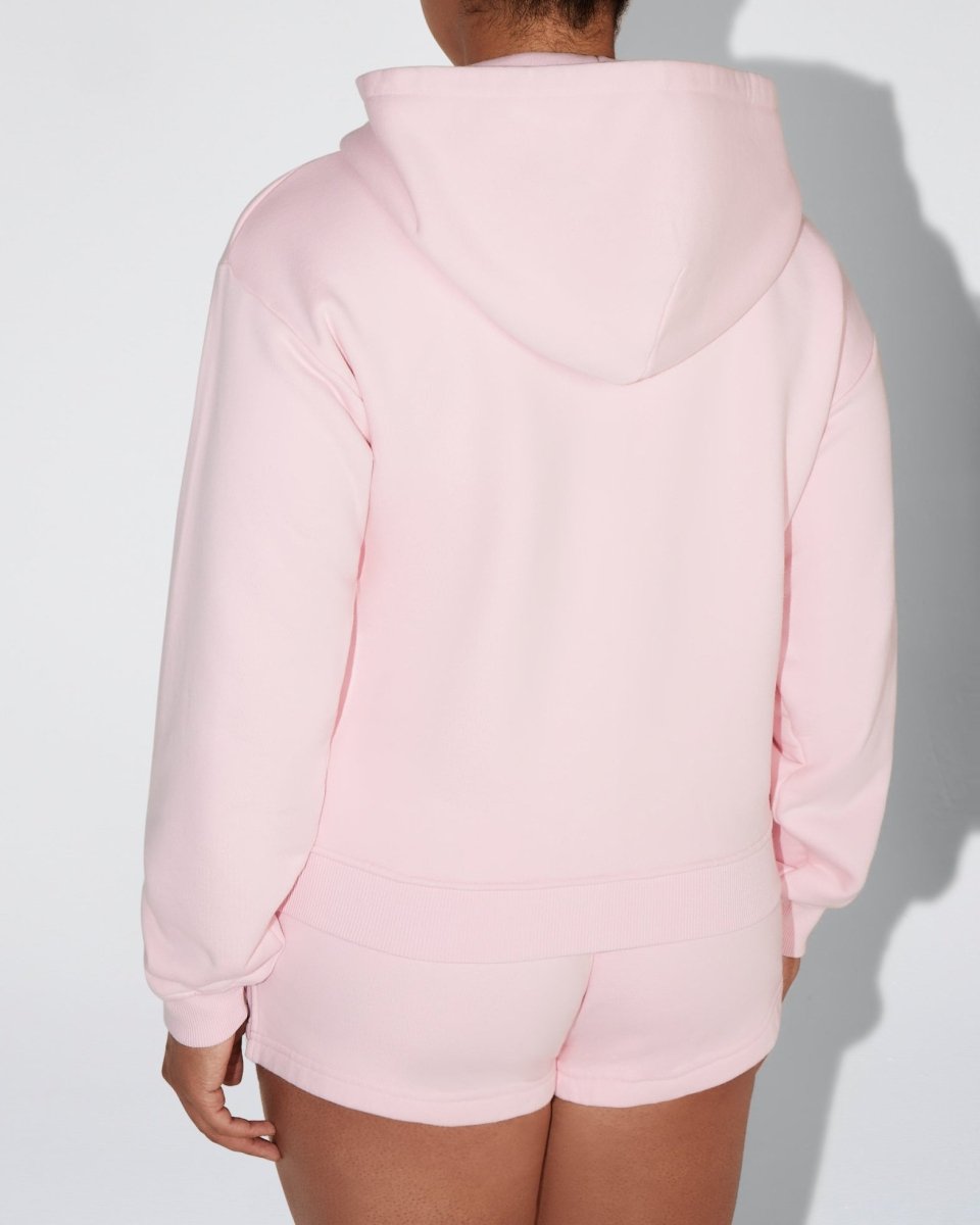 Fleece Zip Hoodie with Oversized Hood | Orchid Pink – Khy